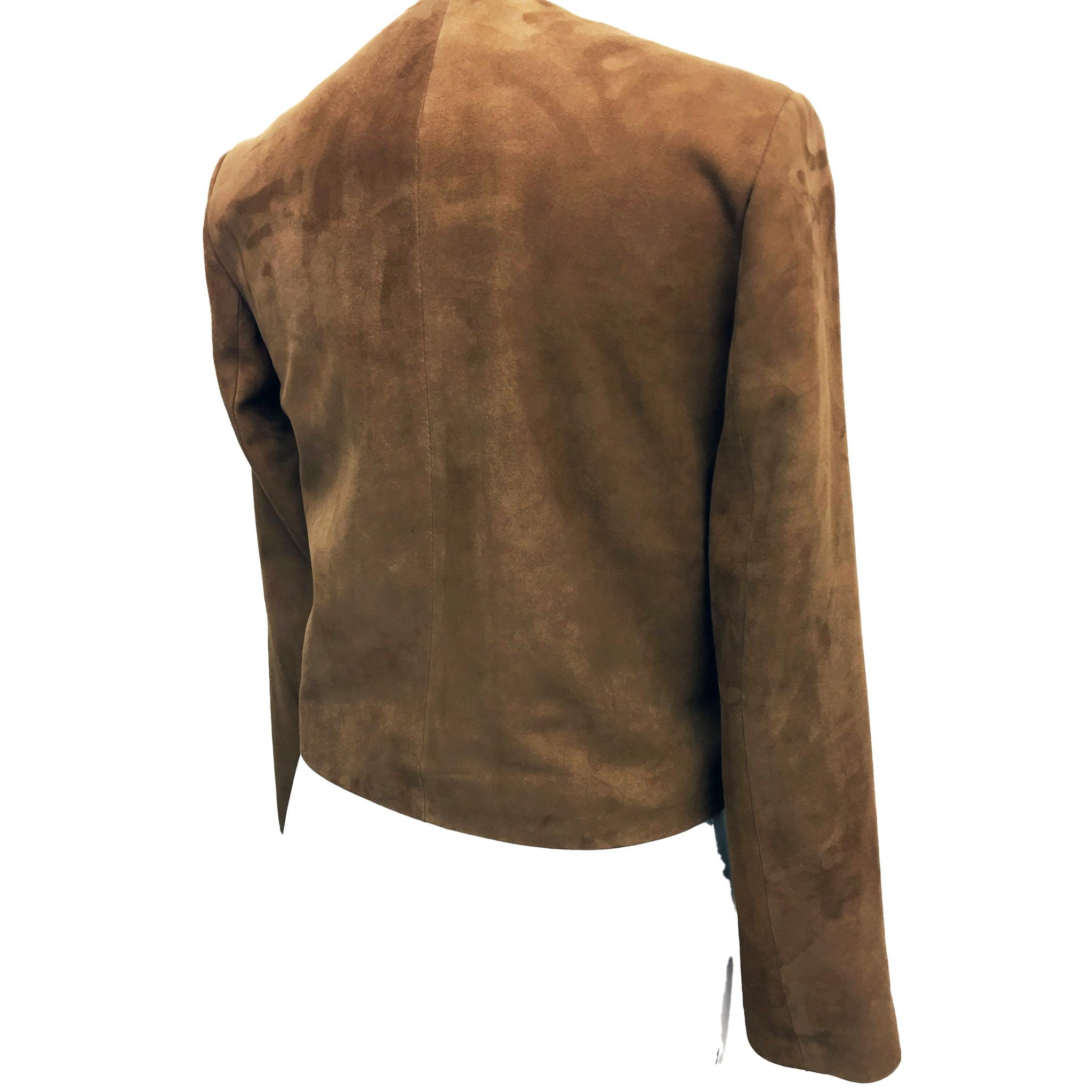 Women's Suede Collarless Jacket