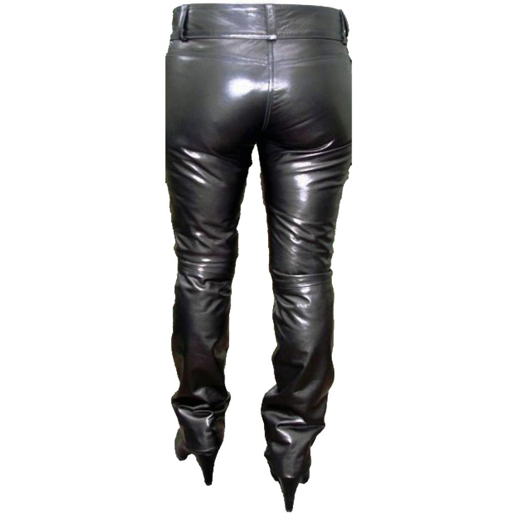 Womens Leather Low Rise Trousers