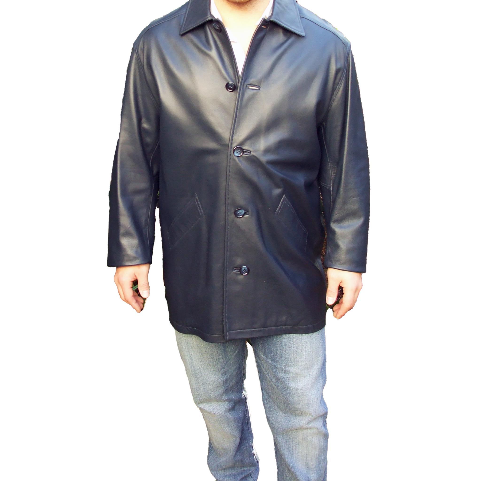 Mens Leather Box Jacket